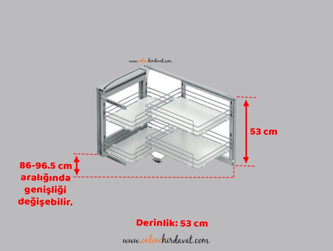 Starax 3001 Kapağa Monte Körköşe Mekanizma Sol 45 cm - onlinehirdavat.com